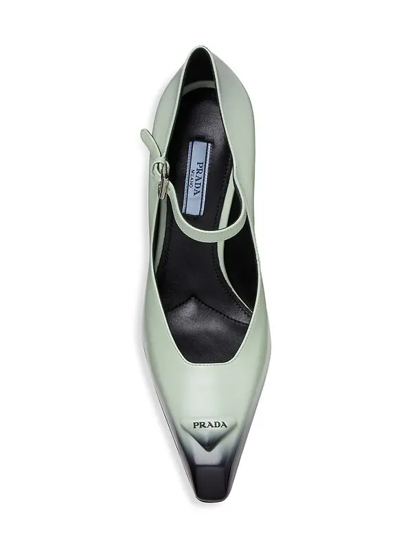 Prada Modellerie Logo Leather Pumps