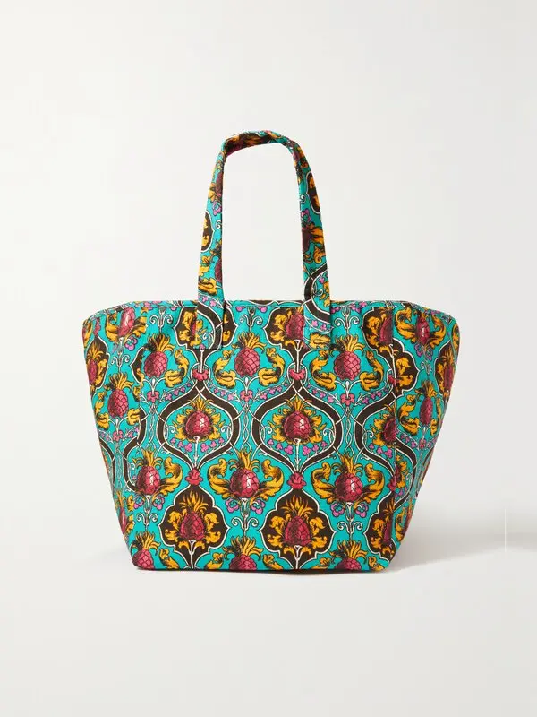 La DoubleJ Reversible Printed Tote - Blue