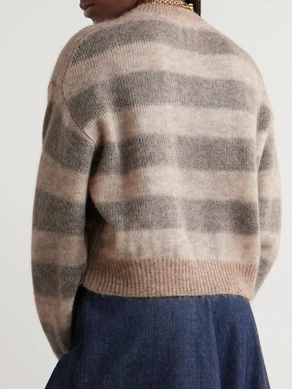 Brunello Cucinelli Striped Mohair-blend Sweater