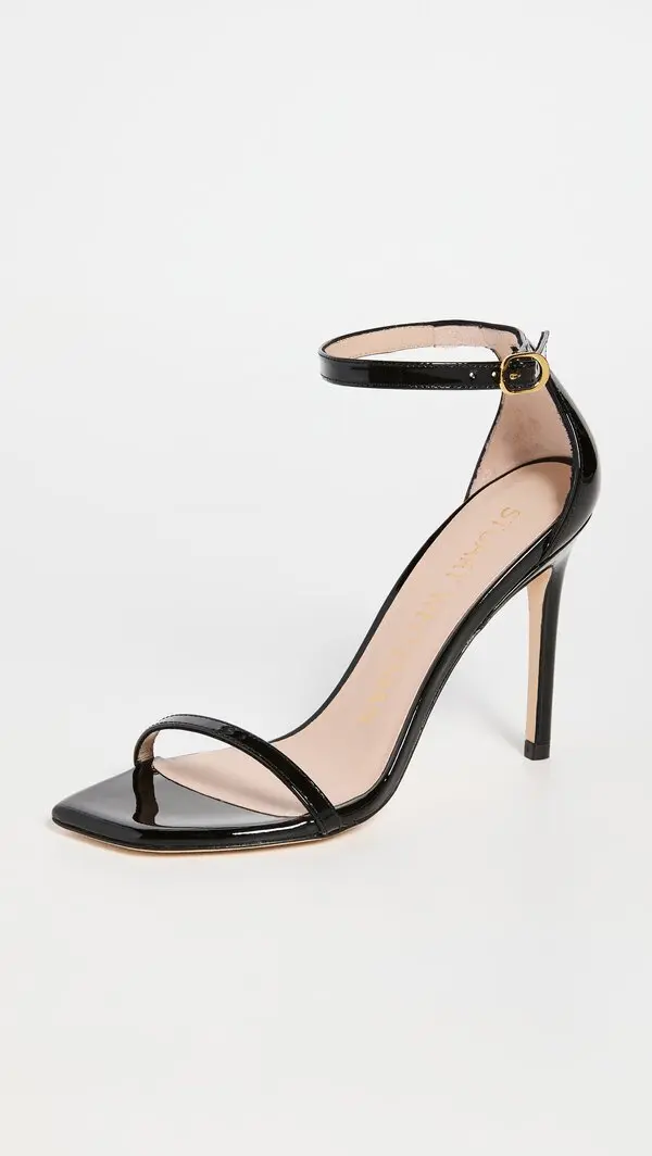 STUART WEITZMAN Nudist Curve 100 Patent Sandals