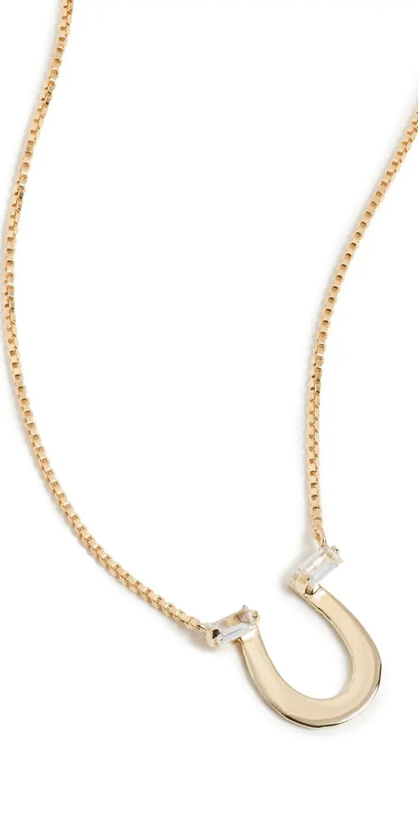 Jennifer Zeuner Jewelry Maverick Horseshoe Necklace - White Sapphire