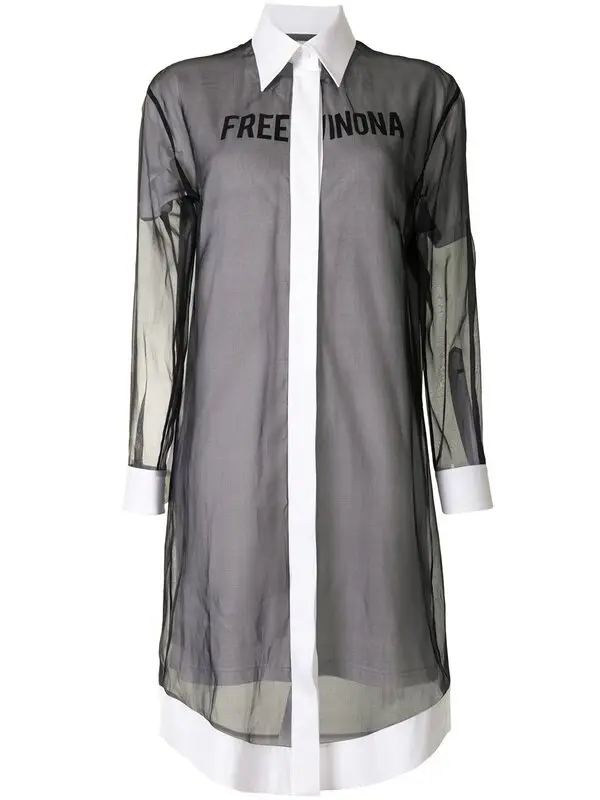 Off-White Free Winona-print Shirt Dress - Black