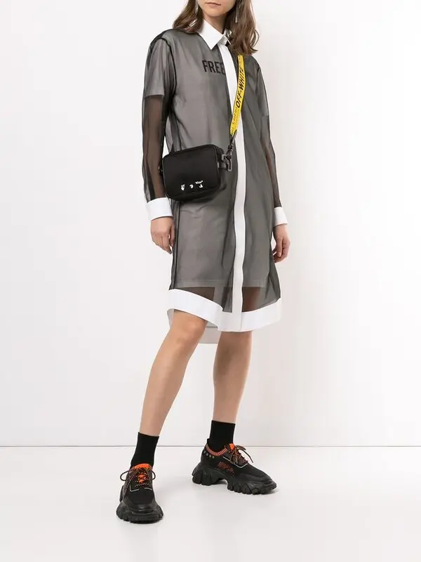 Off-White Free Winona-print Shirt Dress - Black