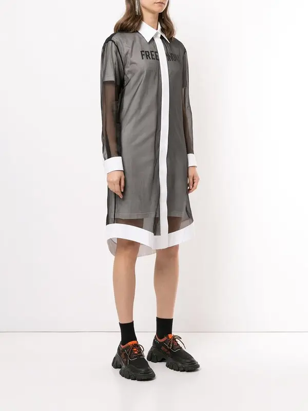 Off-White Free Winona-print Shirt Dress - Black