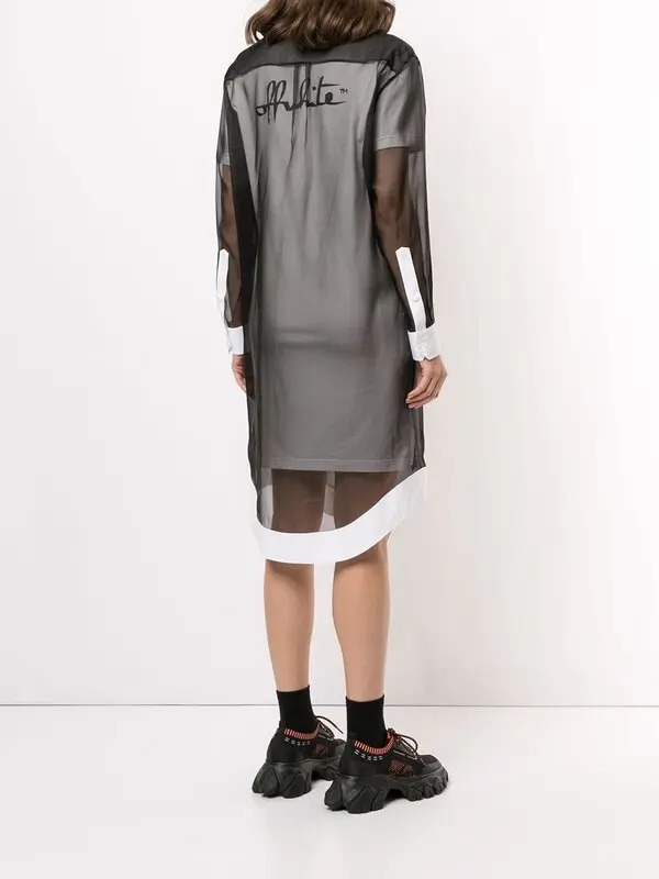 Off-White Free Winona-print Shirt Dress - Black