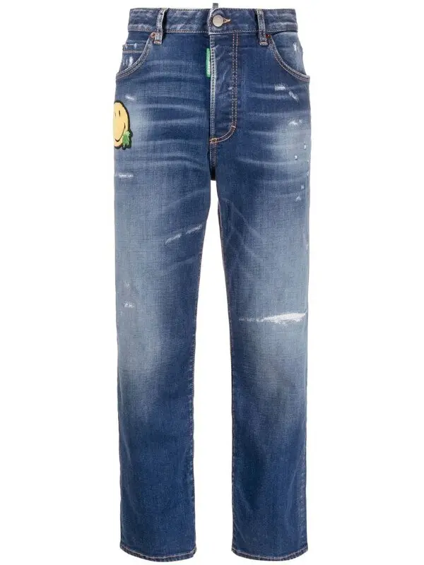 Dsquared2 Smiley Boston Straight-leg Jeans - Blue