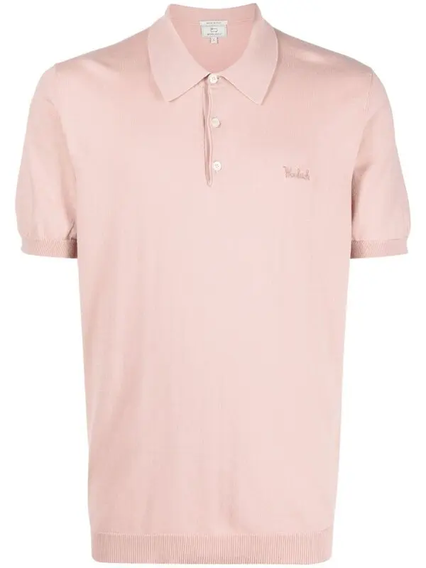 Woolrich Logo-embroidered Knitted Polo Shirt