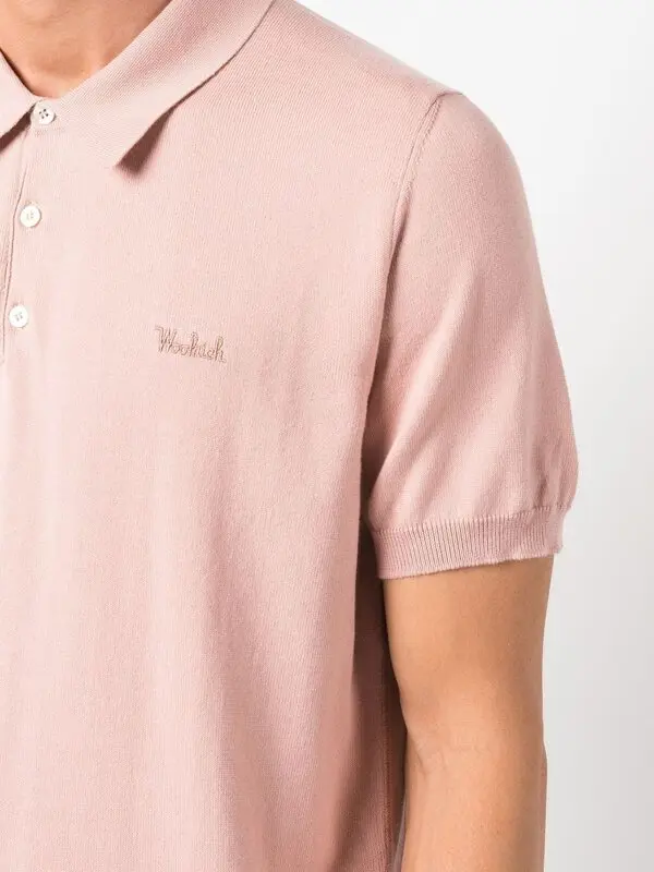 Woolrich Logo-embroidered Knitted Polo Shirt