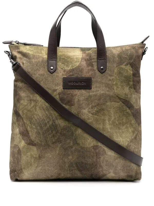 Woolrich Camou Logo-patch Tote Bag - Green