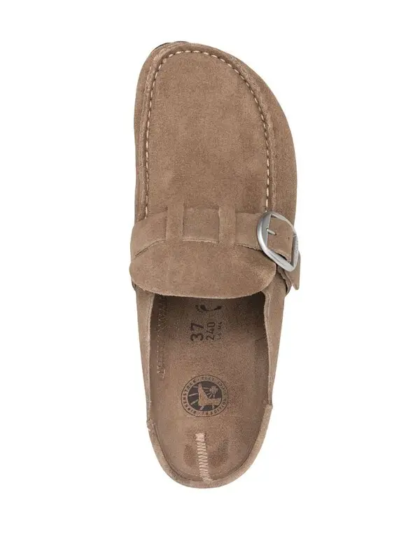 BIRKENSTOCK Buckle-fastened Suede Mules - Neutrals