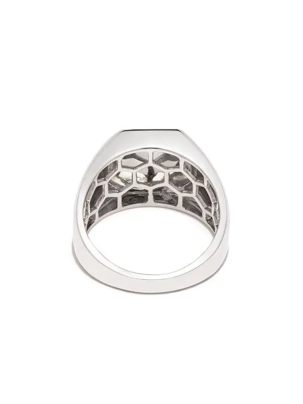 Shay 18k White Gold Champion Initial Ring