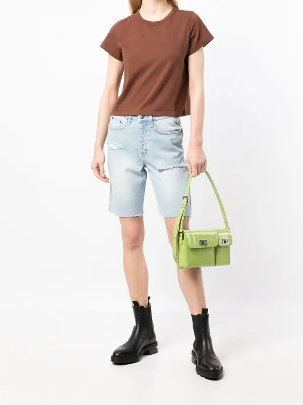 Ksubi Distressed Denim Longline Shorts