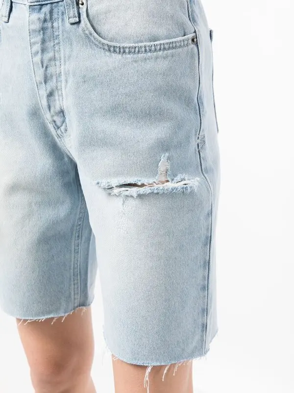 Ksubi Distressed Denim Longline Shorts