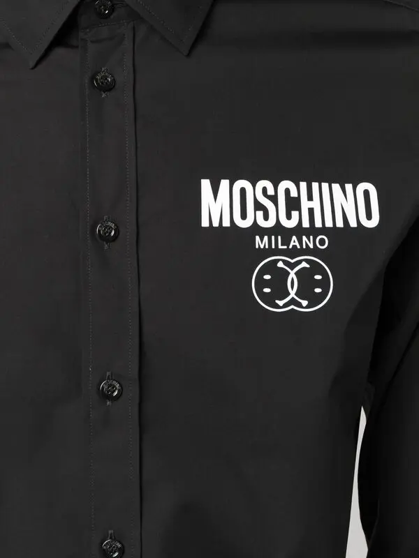 Moschino Logo-print Long-sleeve Shirt - Black
