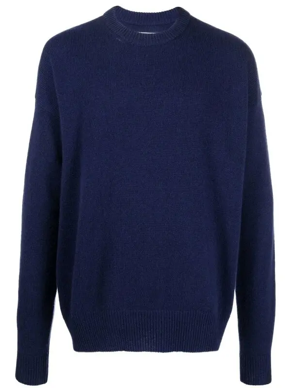 JIL SANDER Crew Neck Cashmere Jumper - Blue