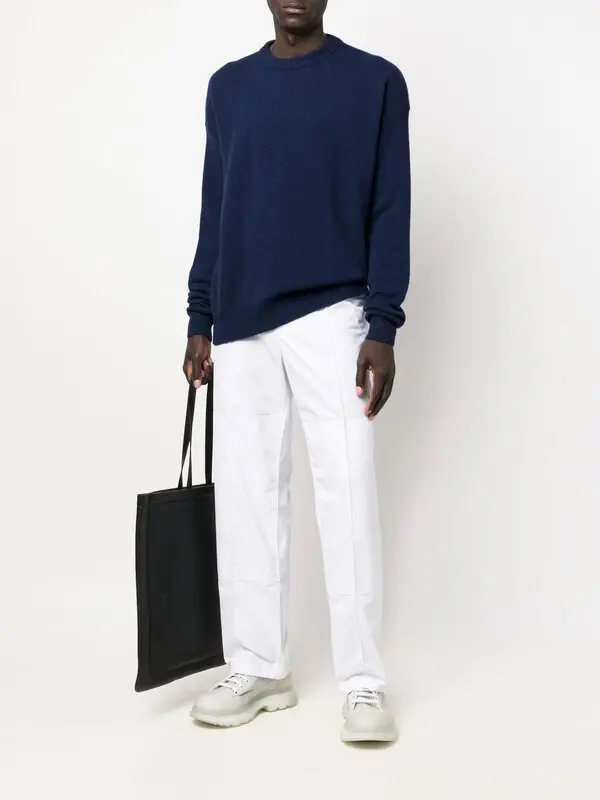 JIL SANDER Crew Neck Cashmere Jumper - Blue