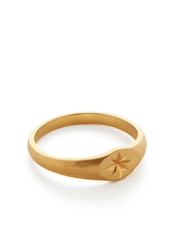 Monica Vinader Guiding Star Signet Ring - Gold