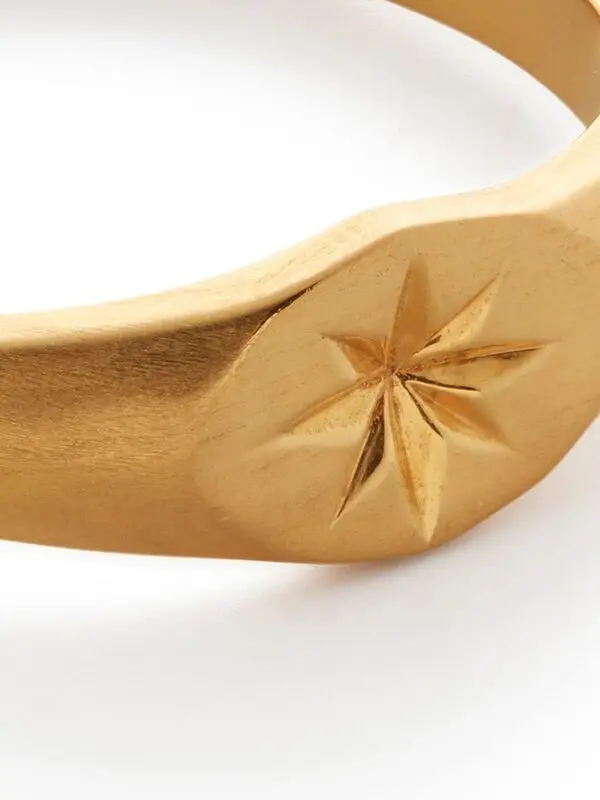 Monica Vinader Guiding Star Signet Ring - Gold