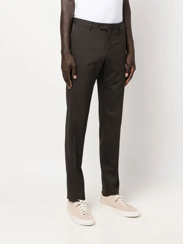 PT TORINO Tailored-cut Tapered Trousers - Brown