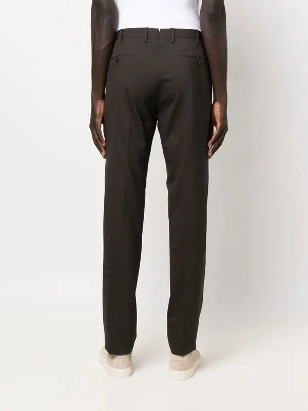 PT TORINO Tailored-cut Tapered Trousers - Brown