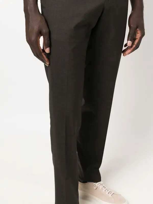 PT TORINO Tailored-cut Tapered Trousers - Brown