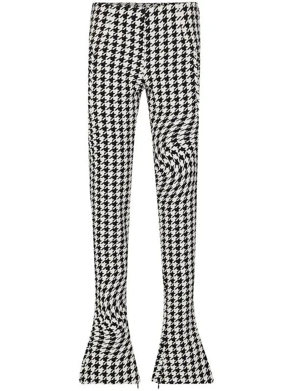 Off-White Houndstooth Virgin Wool-blend Trousers