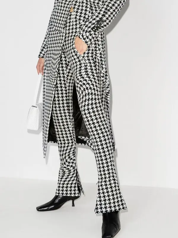 Off-White Houndstooth Virgin Wool-blend Trousers