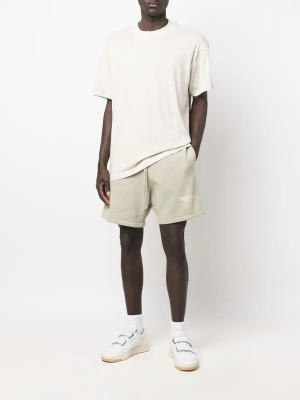 Fear Of God Logo-patch Track Shorts - Green
