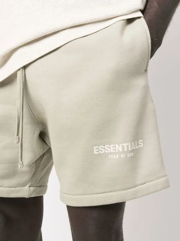 Fear Of God Logo-patch Track Shorts - Green