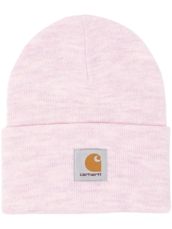 Carhartt Work In Progress Logo-patch Knitted Beanie - Pink