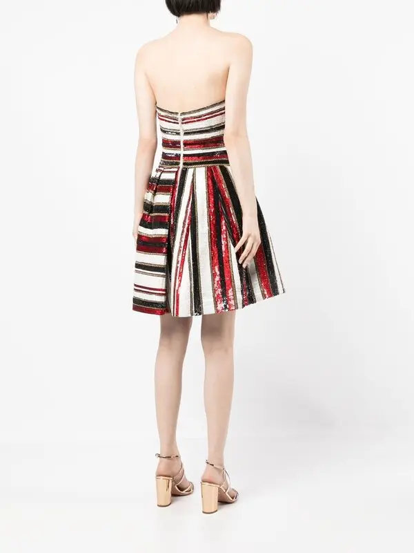 Zuhair Murad Sequinned Stripe-print Mini Dress