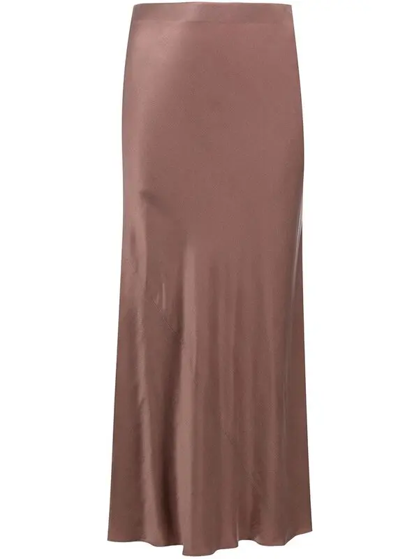 Voz Bias-cut Satin Midi Skirt