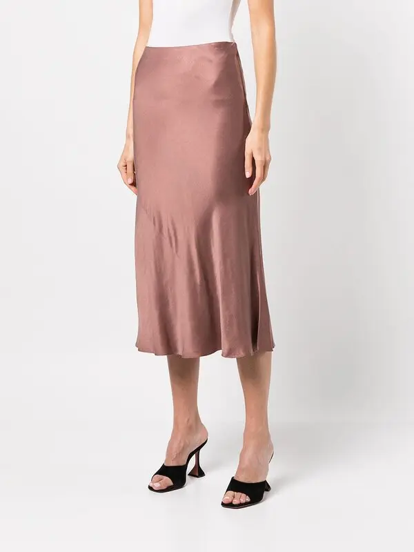 Voz Bias-cut Satin Midi Skirt
