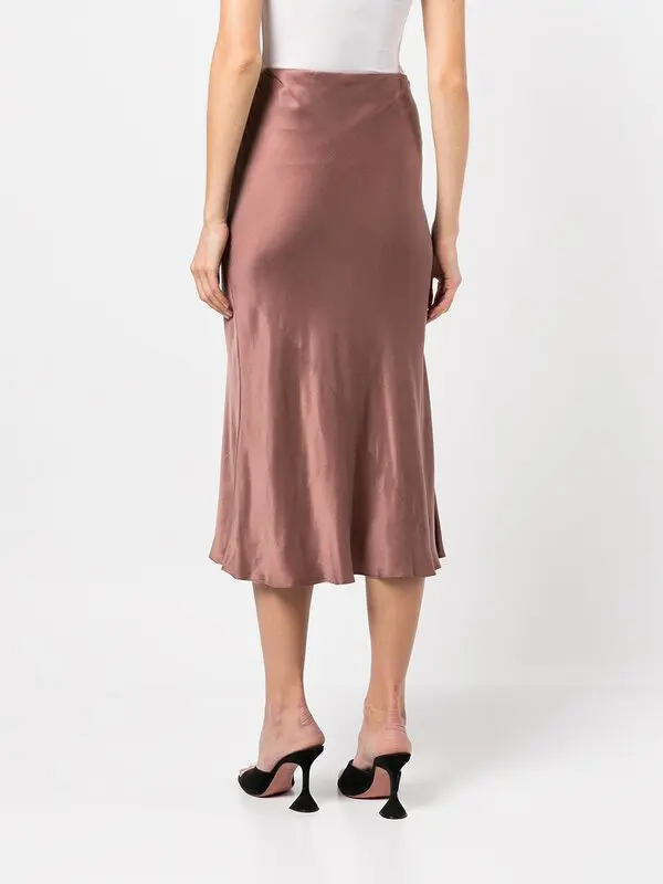Voz Bias-cut Satin Midi Skirt