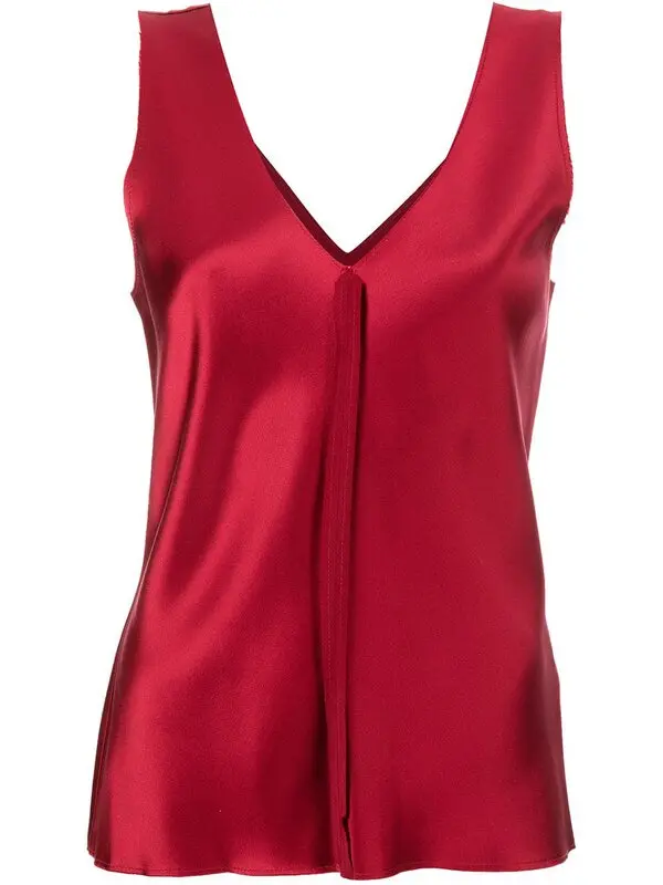 Voz Silk Tank Top - Red