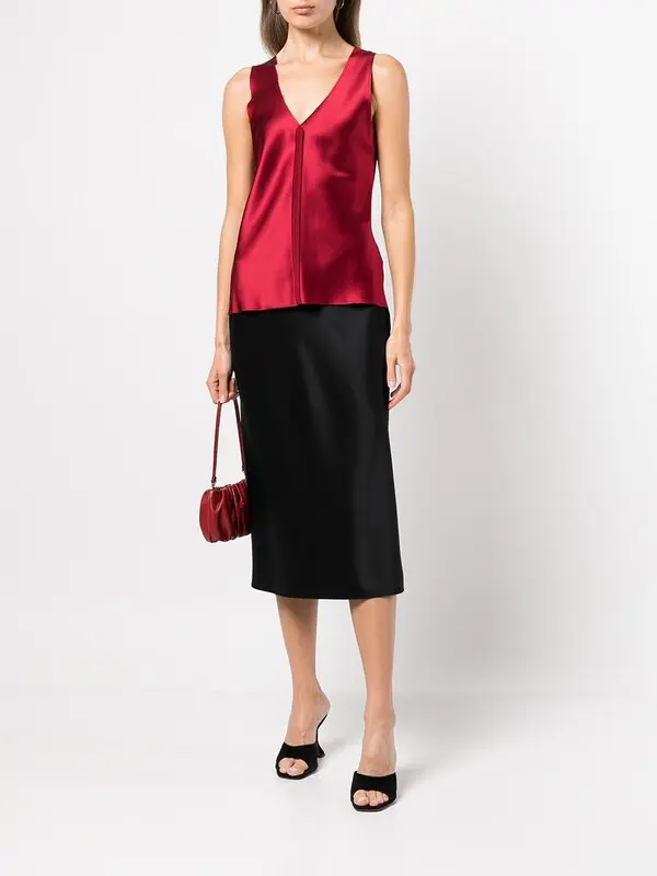 Voz Silk Tank Top - Red