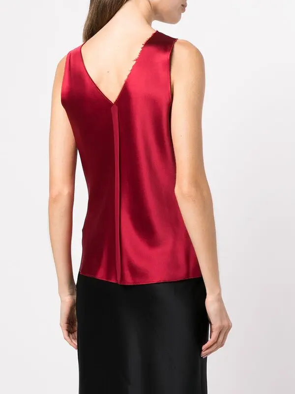Voz Silk Tank Top - Red