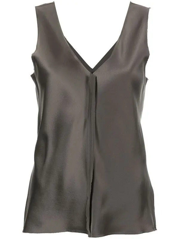 Voz Silk Tank Top - Grey