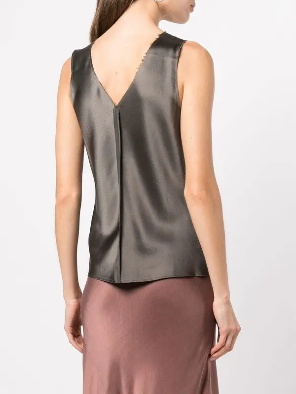 Voz Silk Tank Top - Grey
