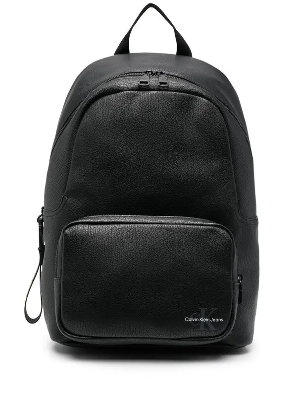 Calvin Klein Tagged Campus Faux-Leather Backpack In Black  display picture 1