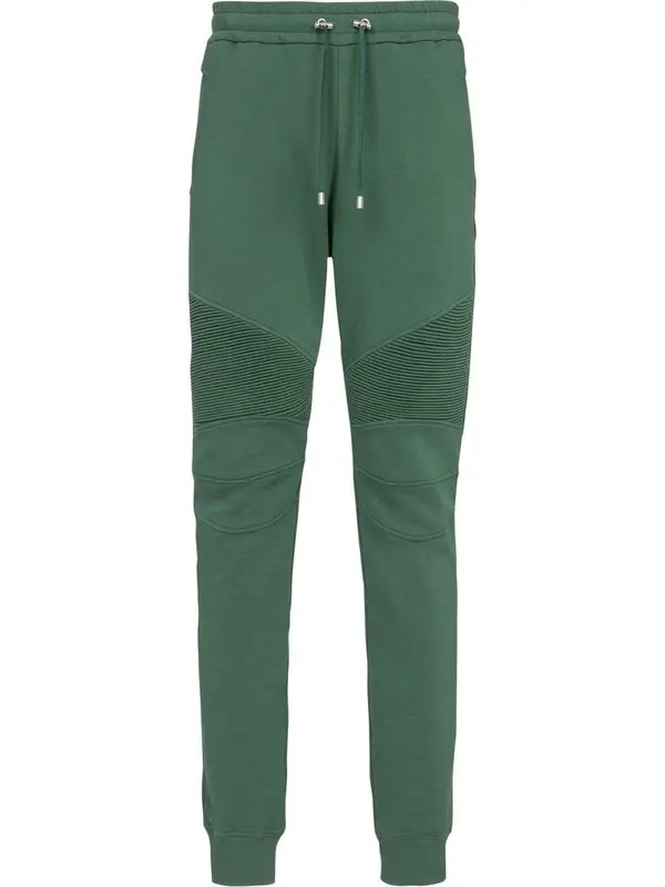 Balmain Drawstring Cotton Track Pants - Green
