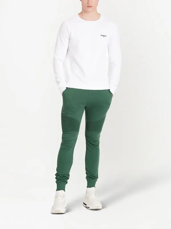 Balmain Drawstring Cotton Track Pants - Green