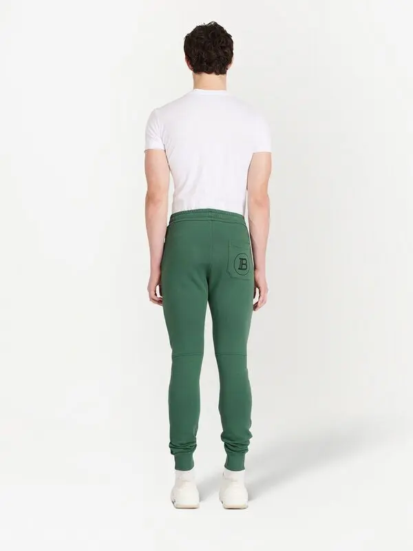Balmain Drawstring Cotton Track Pants - Green