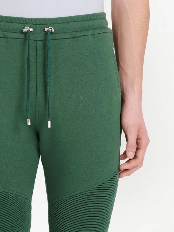 Balmain Drawstring Cotton Track Pants - Green
