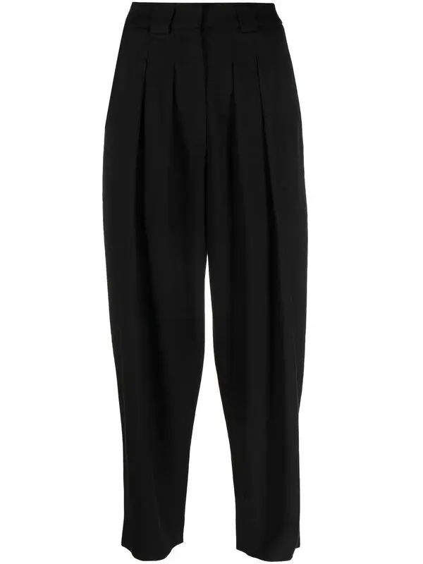 FRAME Pleated High-waisted Trousers