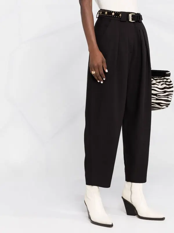 FRAME Pleated High-waisted Trousers