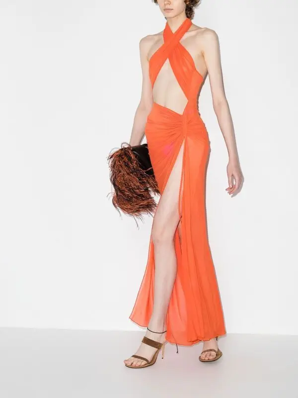 KIM SHUI Halterneck Meh Wrap Gown