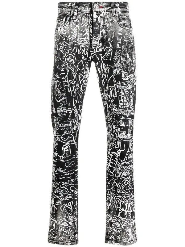 Philipp Plein All-over Graphic-print Jeans