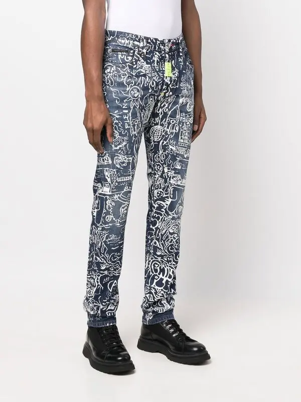Philipp Plein All-over Graphic-print Jeans