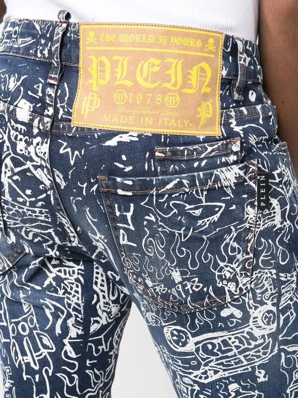 Philipp Plein All-over Graphic-print Jeans